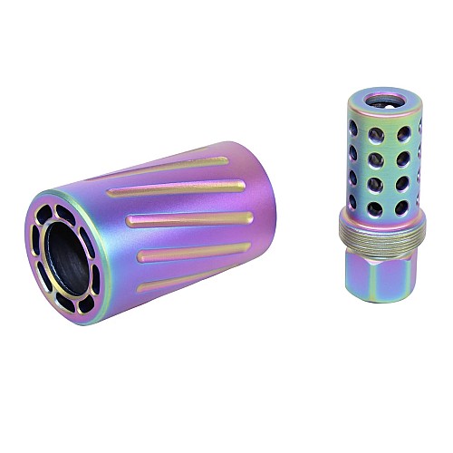 Gold : AR-15/AR-10 Muzzle Comp with QD Blast Shield | Rainbow ...